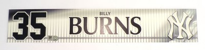 2019 Billy Burns #35 NY Yankees Game-Used Locker Name Plate COA # ...