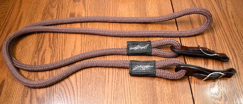 John Lyons Heavy Rope Loop Training Reins Leather Slobber Straps brown ...