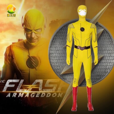The Flash Armageddon Cosplay Costume Reverse Flash Barry Allen Yellow ...