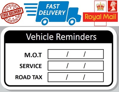 52 x Vehicle Reminder Labels Next Service MOT Road Tax Stickers With ...