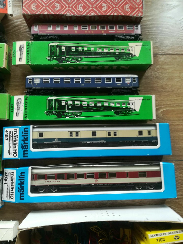 Lot Germany MARKLIN HO Railway Railroad Train Cars Wagons Accessories ...