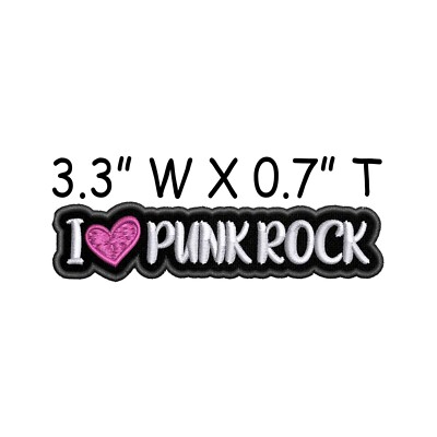 I Love Punk Rock Patch Embroidered Iron-on/Sew-on Applique, Music Vibes ...