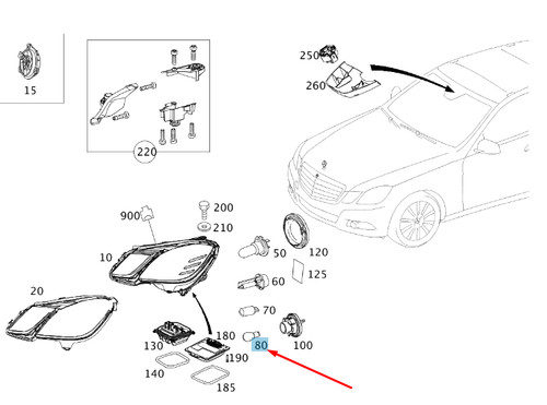 NEW MERCEDES-BENZ E W212 FRONT TURN SIGNAL LAMP BULB N000000008307 ...