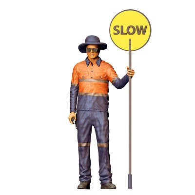 Traffic Control Flagman Resin 3d Printed Diorama Figure Unpainted Very ...