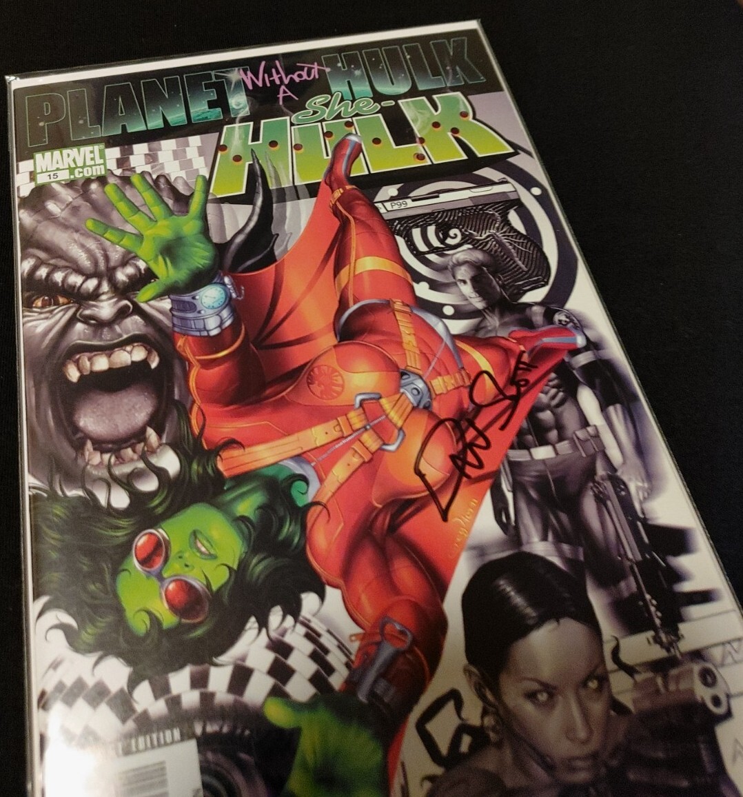 She-Hulk #15 Signed by Dan Slott VF/NM Marvel Comics 2007 ~ Greg Horn ...