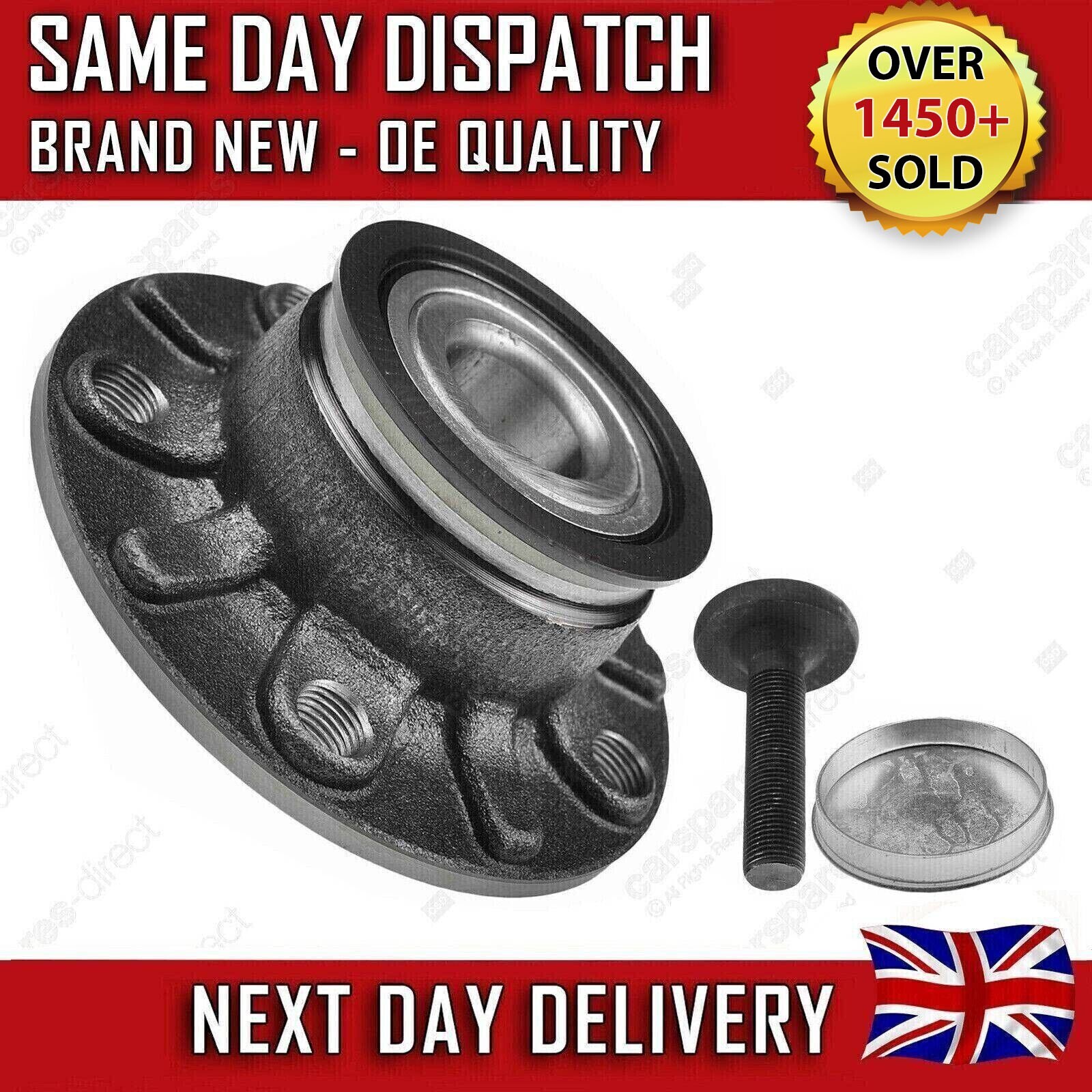 VW GOLF MK5 2003-2013 REAR WHEEL HUB & BEARING KIT WITH ABS RING 30MM ...