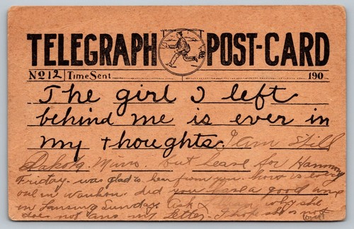 Telegraph Postcard The Girl I left Behind Love Letter Schleuder Paper ...