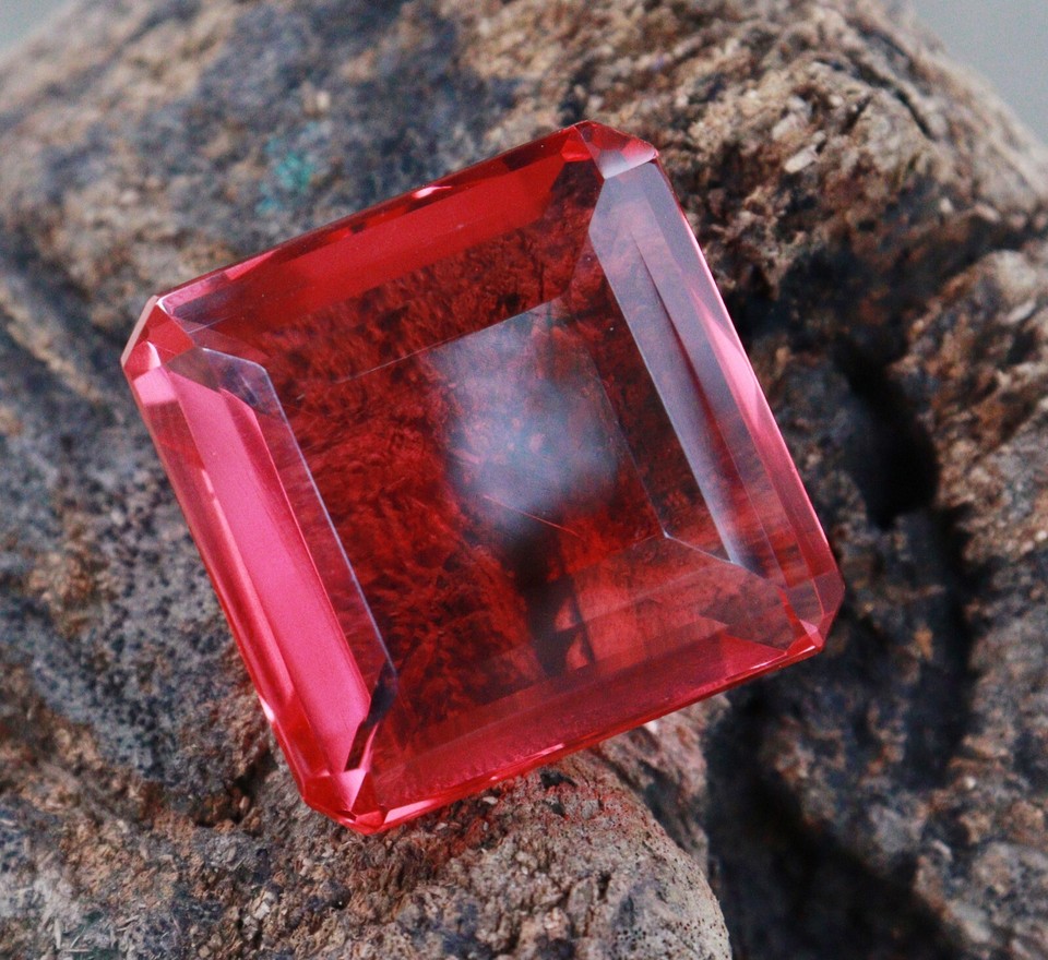 AAA Flawless Pink Topaz Radaint Cut Loose Gemstone 91 Ct Certified ...