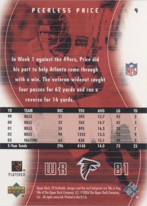 2004 SP Authentic Peerless Price #4 for sale | eBay