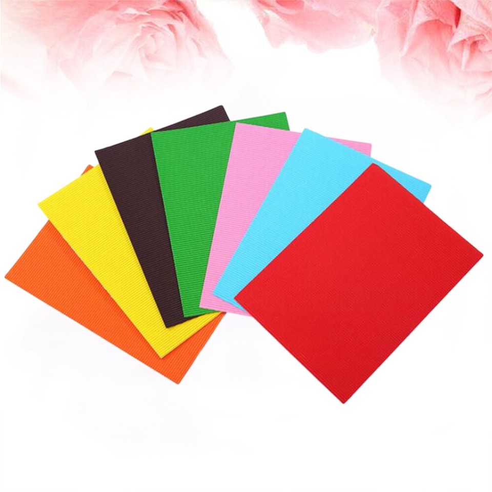 20 Pcs Corrugated Cards Corrugated Bright Sheets DIY Corrugated Paper ...