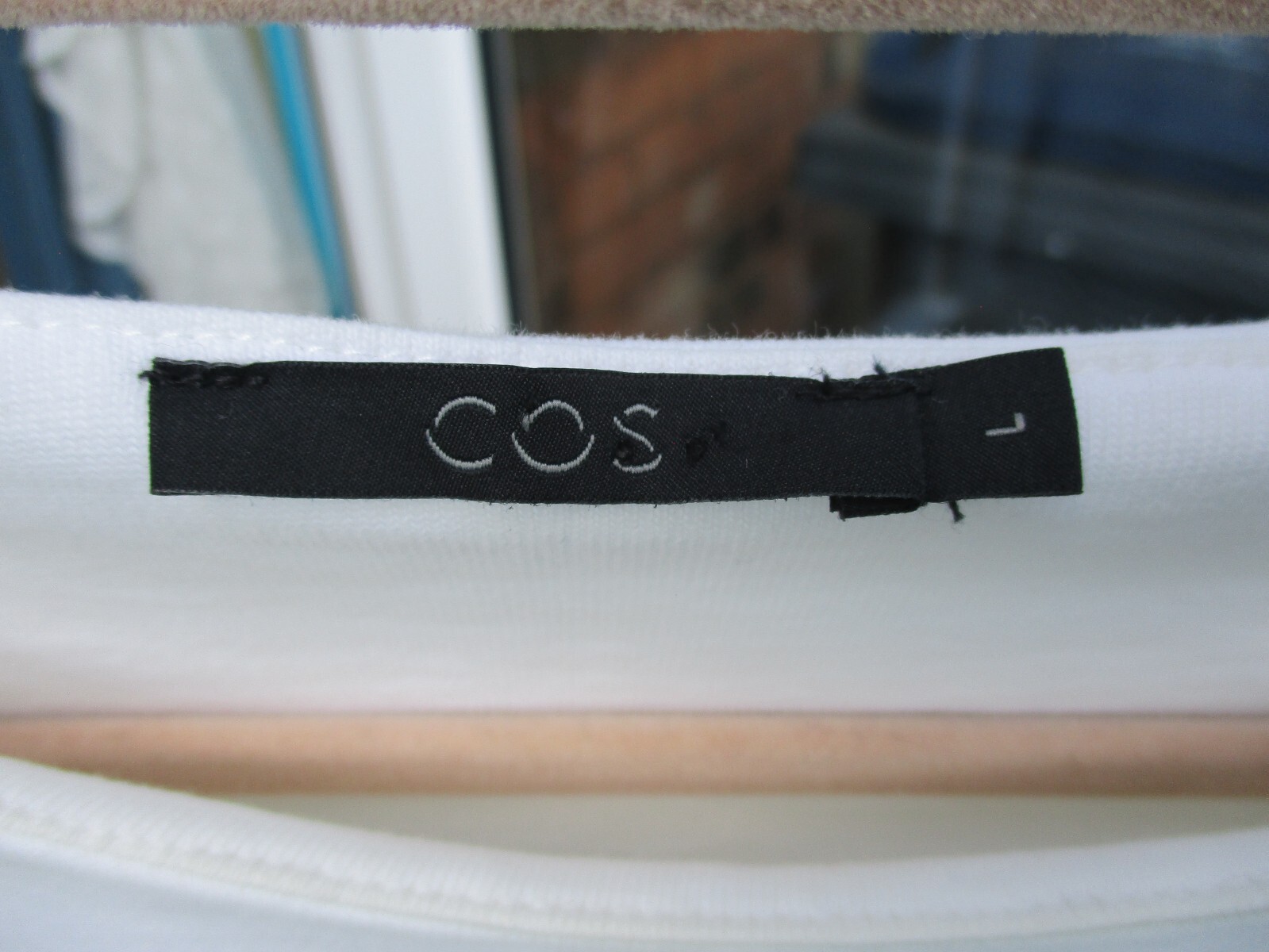 Cos White & Navy Blue Horizontal Stripe Short Sleeve … - Gem