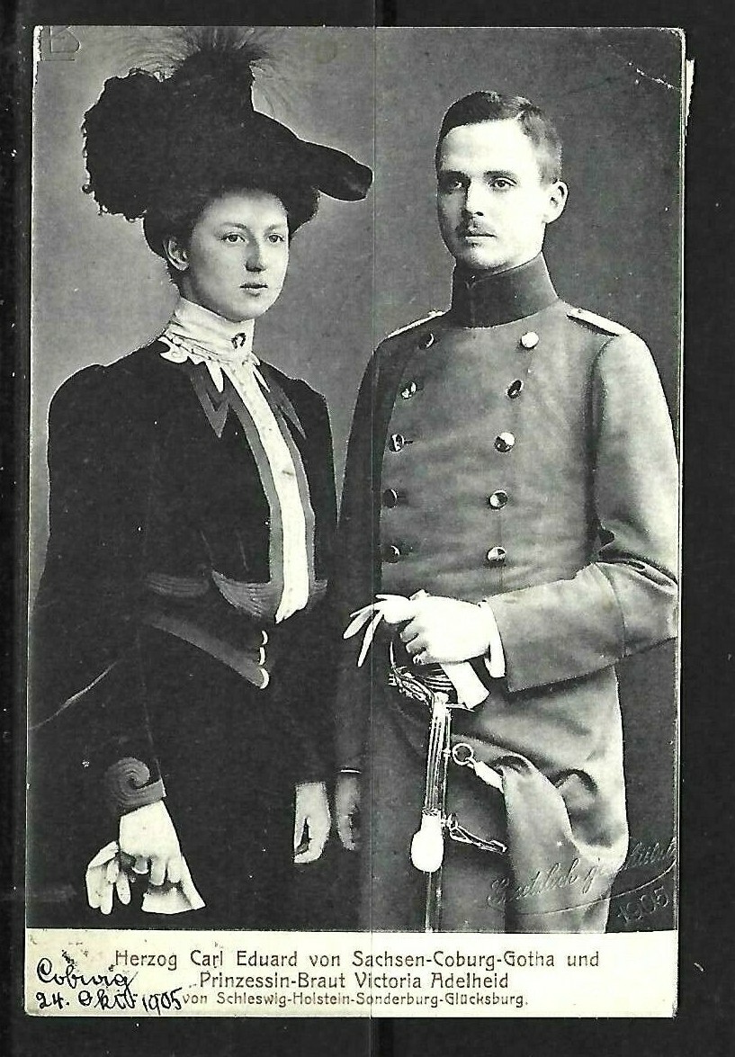 1905 DUKE CARL EDUARD OF SAXONY-COBURG-GOTHA AND PRINCESS BRIDE ...