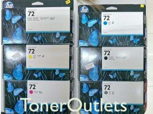GENUINE HP 72 DesignJet Ink Cartridges 130-ml Set of 6 SEALED 2026 | eBay