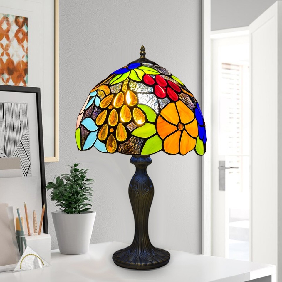 Handmade Tiffany Style Stained Glass Table Lamp | Bedside & Desk ...