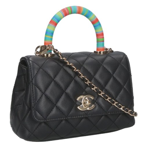 Chanel XXS AS2215 Handle XXS Lambskin Chain Shoulder Bag (Black) 220152 ...