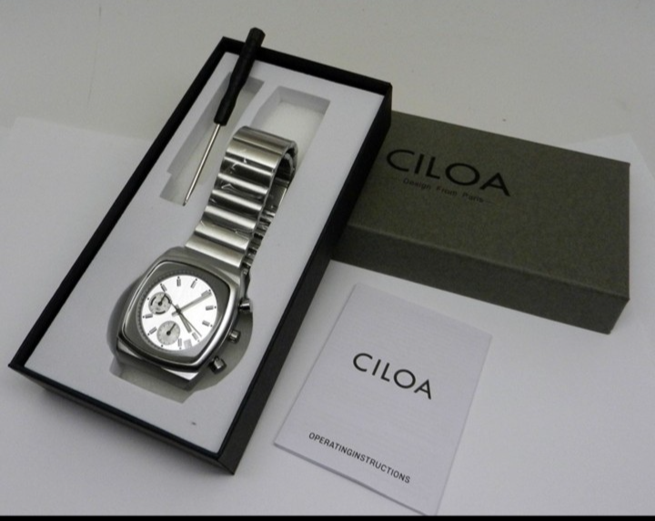 Men's Ciloa Classic Retro Industrial Brew Style Black Chronograph Dial ...