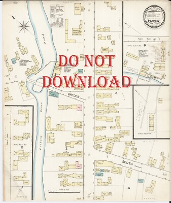 COPY 1887 Very Detailed City Map Johnson Vermont Perfect for ...
