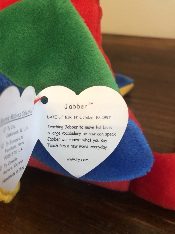 Rare Ty 4197 Beanie Baby Jabber The Parrot Tropical Bird 8421041978| eBay