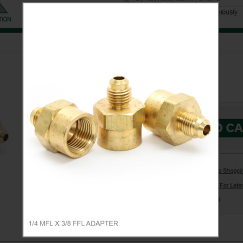 1/4 MFL X 3/8 FFL ADAPTER # 10462, (1) One Fitting | eBay