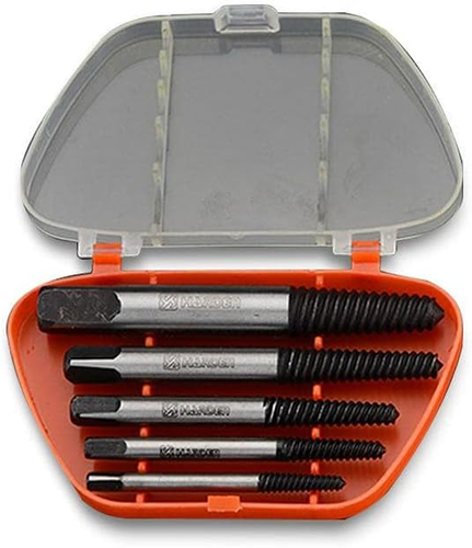 Bolt and Screw Extractor Set 5 Piece - Hardened Cr-Mo Steel for Easier ...