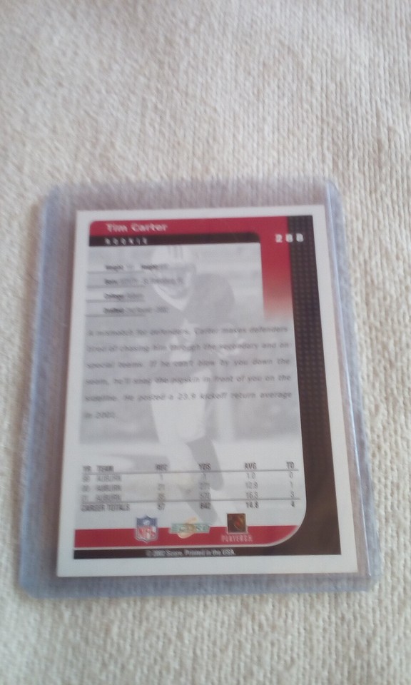 2002 Score Tim Carter #288 RC Wide Receiver New York Giants | eBay
