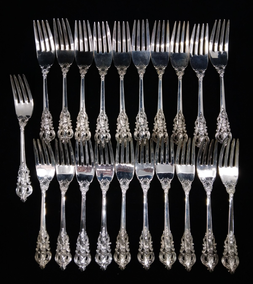 Vintage Baroque by Godinger Silverplated Silverware 81 pc Set w/box | eBay