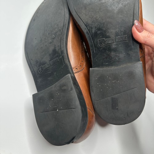 Stacy Adams Garrison Cognac Wingtip Leather Dress Shoes 14 | eBay