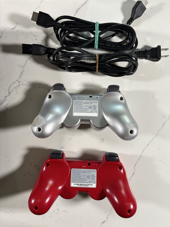 Sony PlayStation PS3 Slim CECH-2001A 56 Games 2 Controllers Cables ...