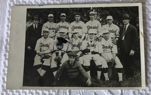 Circa 1915 baseball team RPPC real photo postcard vintage Woodstock ...