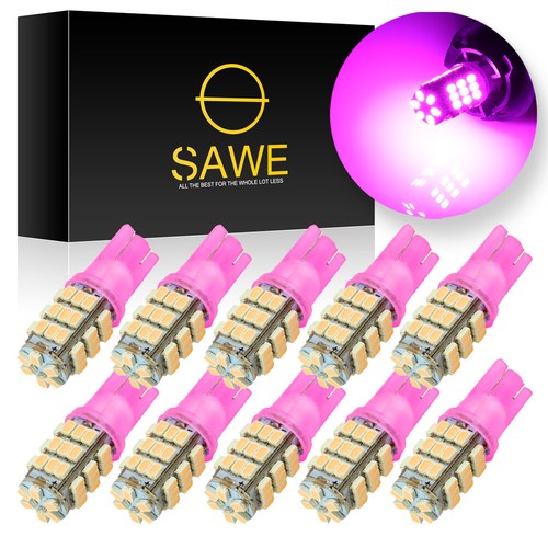 10x SAWE Pink CANBUS T10 168 194 192 921 LED Dome Map Step Side Wedge ...