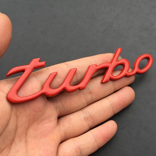 Red Metal Turbo Emblems Fender Badge Car Rear Truck Decal Sticker | eBay