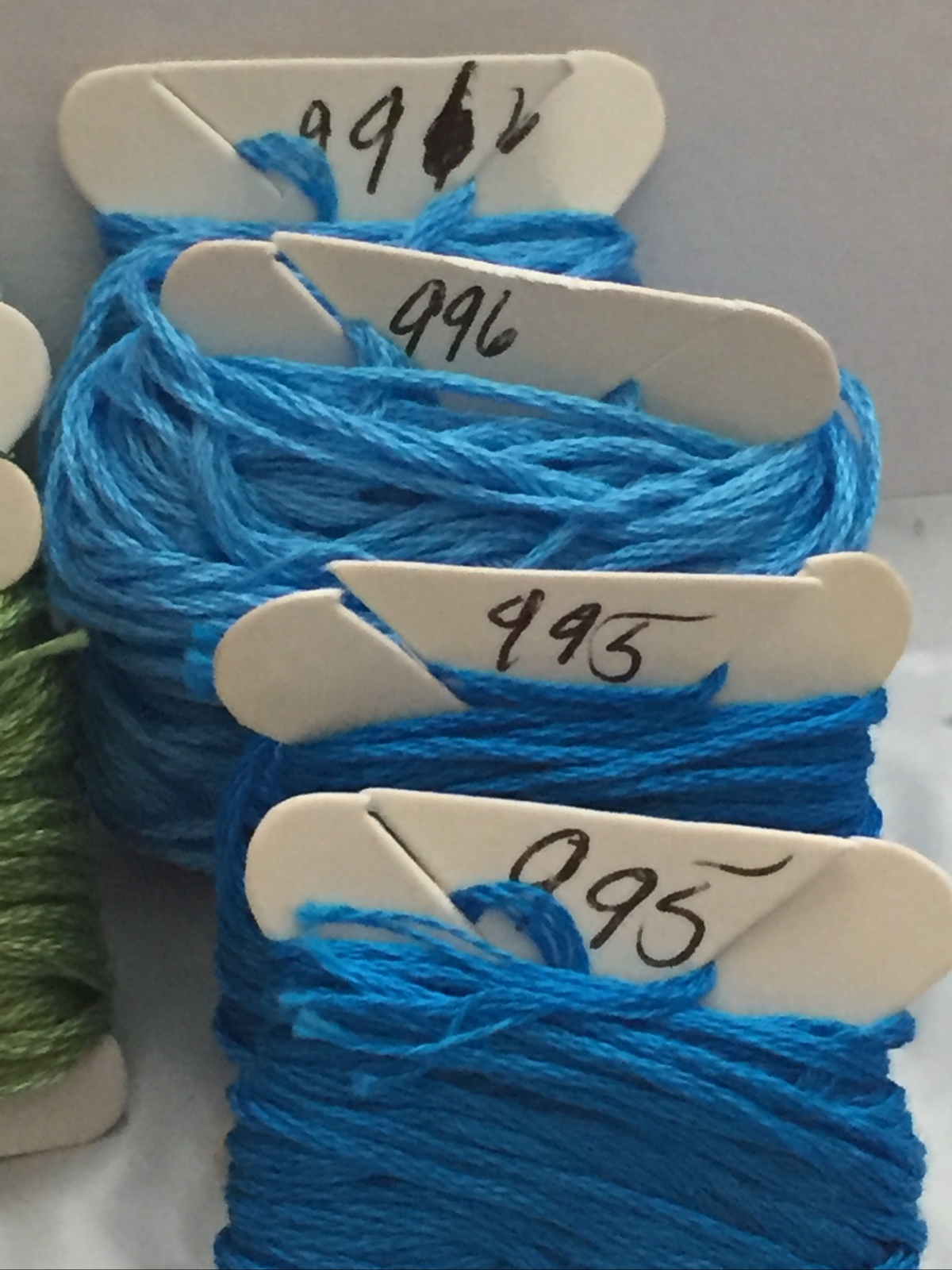 Lot of 11 DMC Cross Stitch Floss Carded-#976,986,987,988,989,991,993 ...