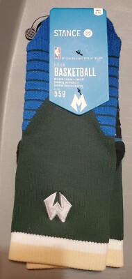 Stance NBA Fusion 559 Milwaukee Bucks Small 3-5.5 Crew Bucks Socks RARE ...