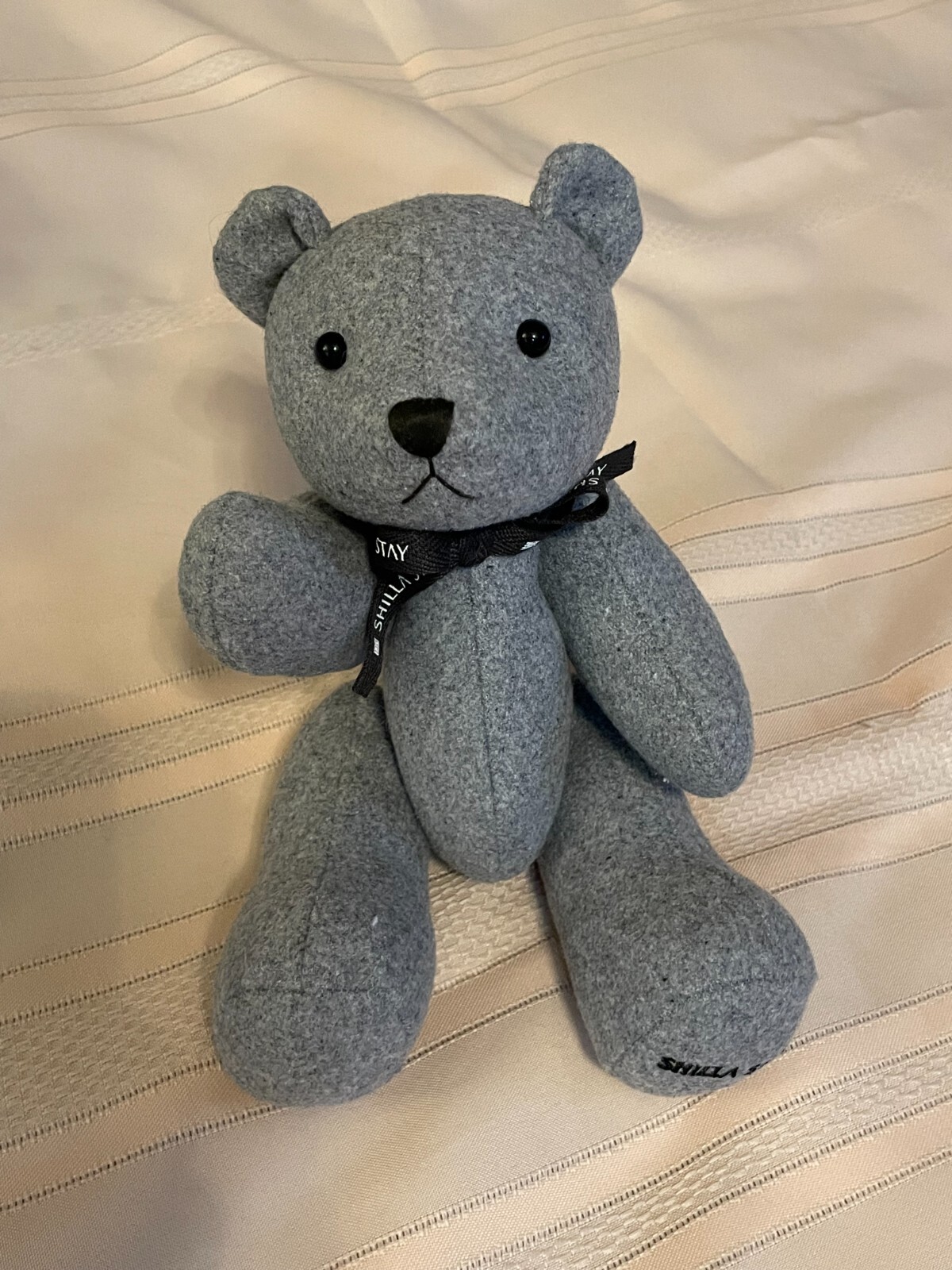 Shilla Stay mascot Shilla Bear Plush Dk Gray Moveable Teddy Korean | eBay