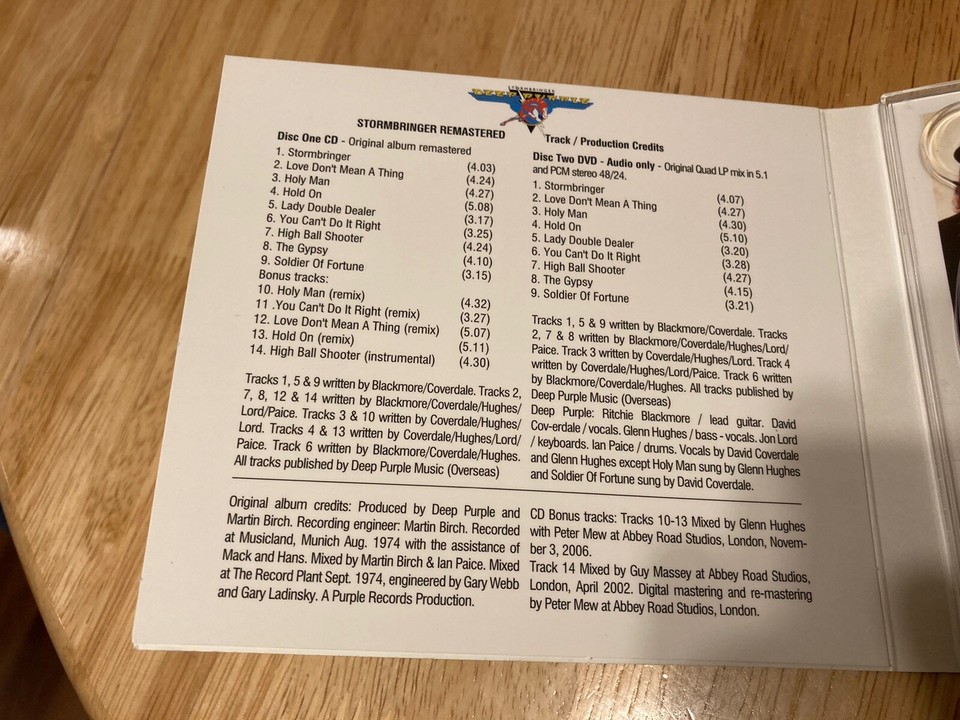 Deep Purple Stormbringer DVD Audio/CD-35th Anniversary (NOT The ...