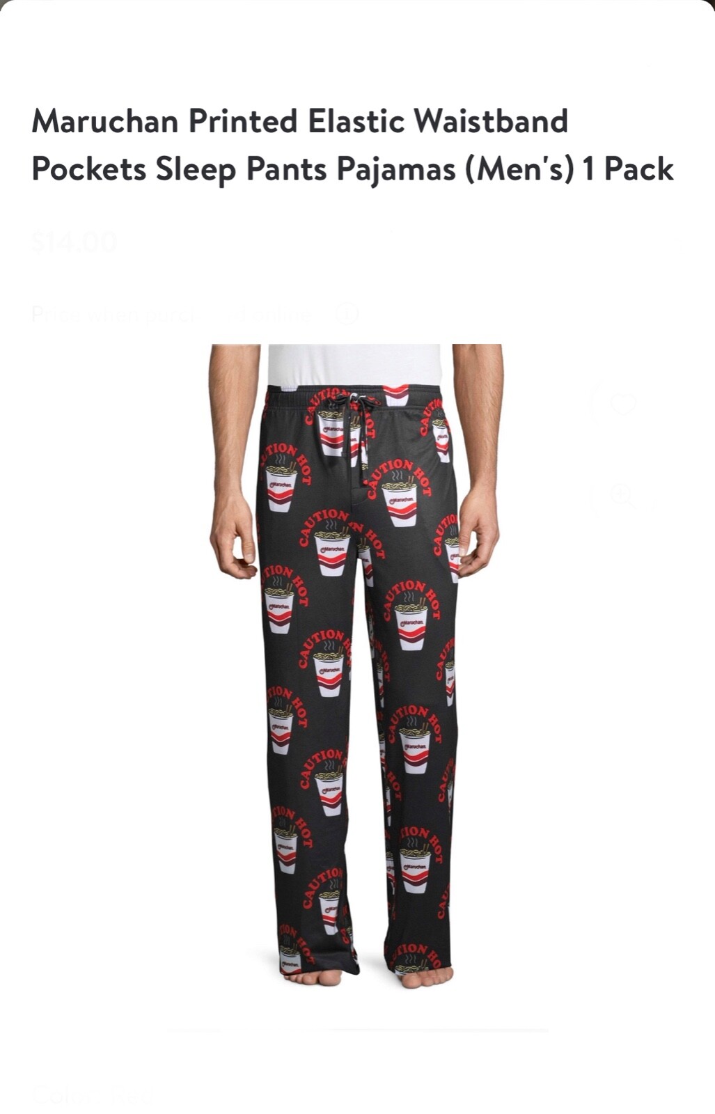 NEW Men’s Maruchan Ramen Noodle Cup Elastic Waistband Pockets Sleep ...