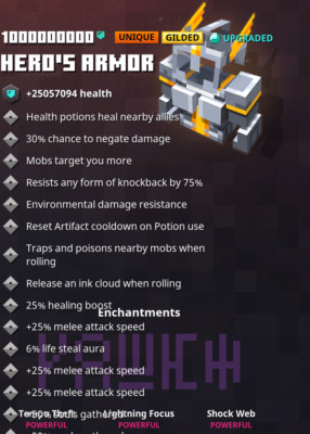 Minecraft Dungeons -Hero's Armor Unique Gilded (Xbox)(PS4)(Switch)(PC ...