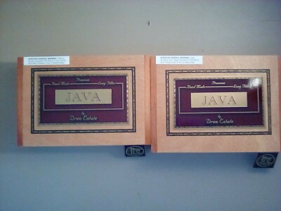 Lot of 2 Drew Estate Java Robusto & Toro Latte Empty Wooden Cigar Boxes ...