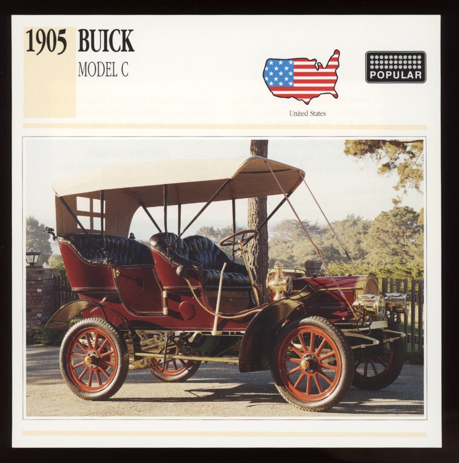 1905 Buick Model C Classic Cars Card | eBay