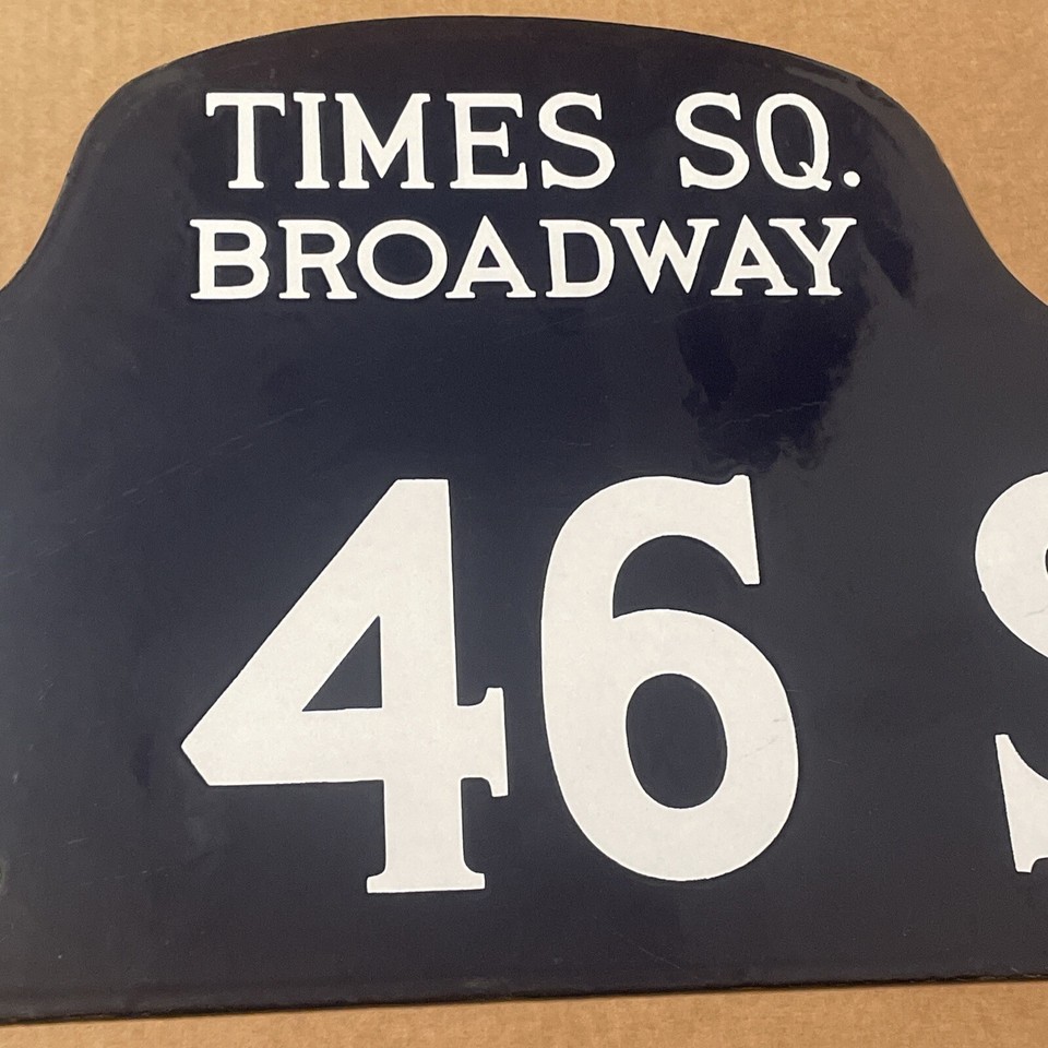 Original Antique Times Square Broadway W 46th Street Sign New York City ...