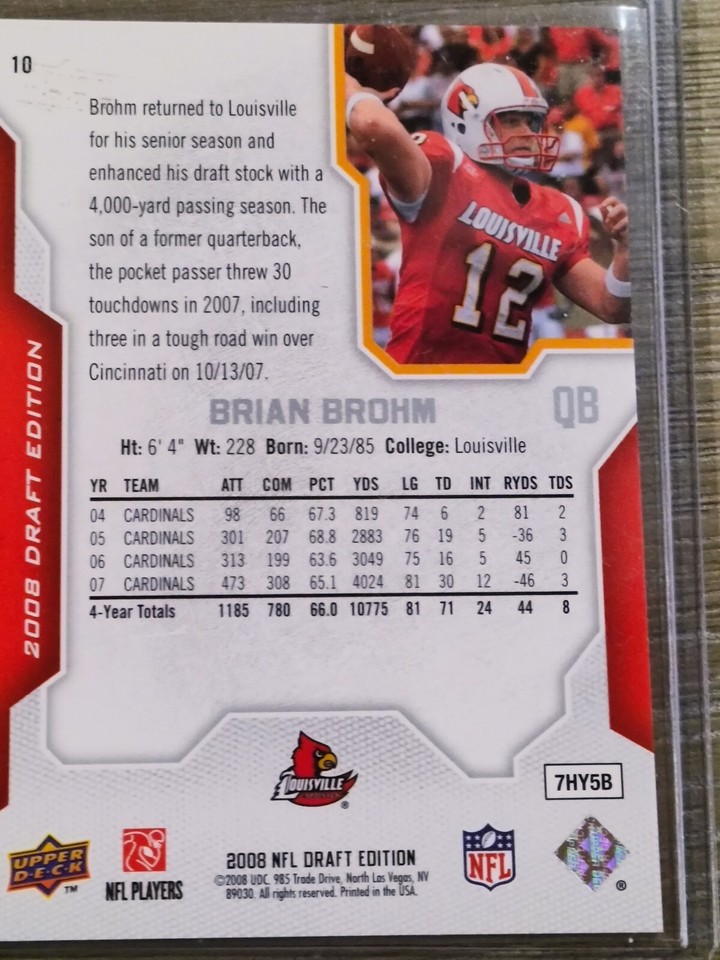 2008 UPPER DECK NFL Draft Edition Card #18 Brian Brohm | eBay
