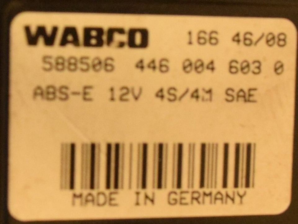 WABCO ELECTRIC ABS BRAKE CONTROL MODULE ( BCM ) 446 004 603 0 - 20642 ...