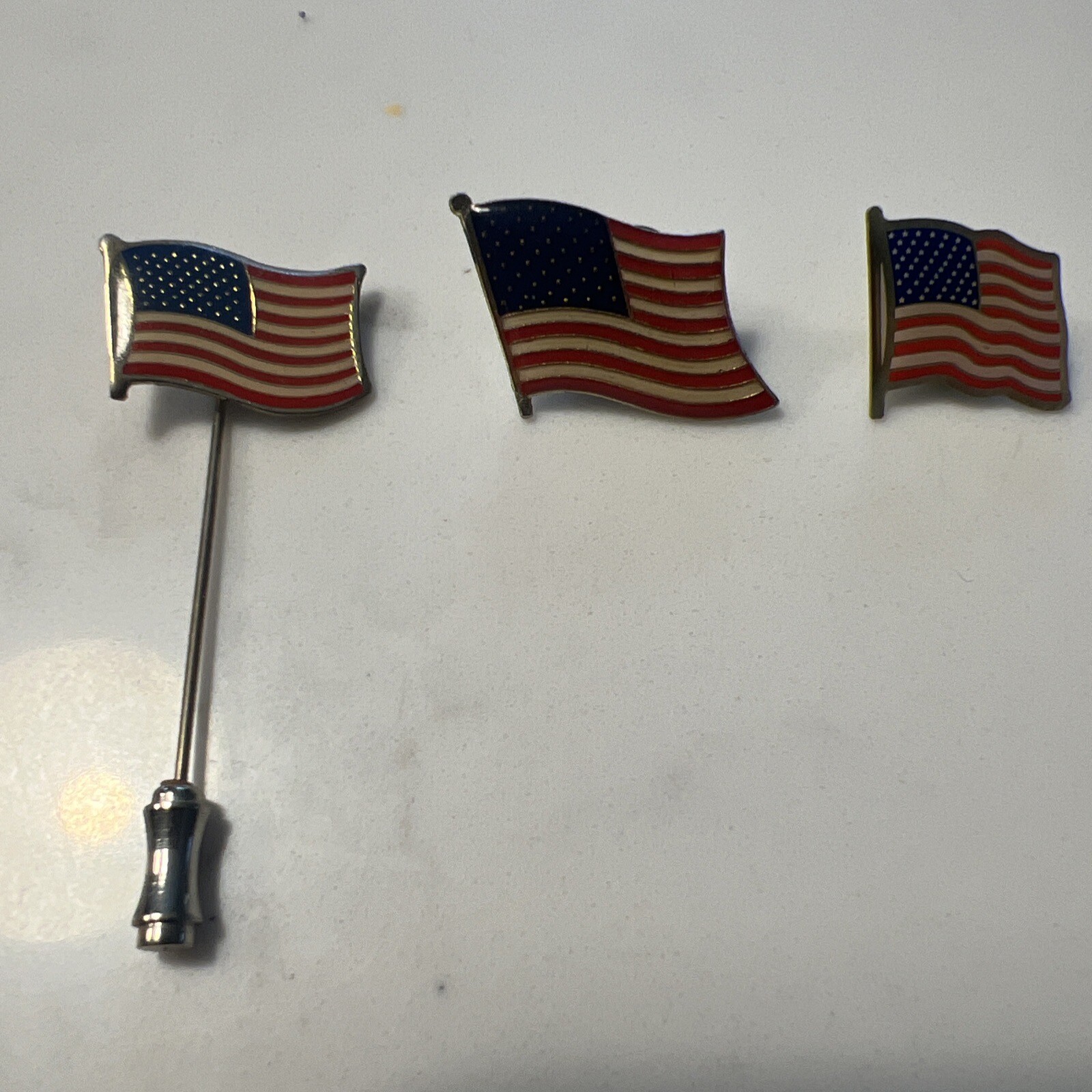 3 US flag pins, One Hat Pin, 2 Lapel Pins | eBay