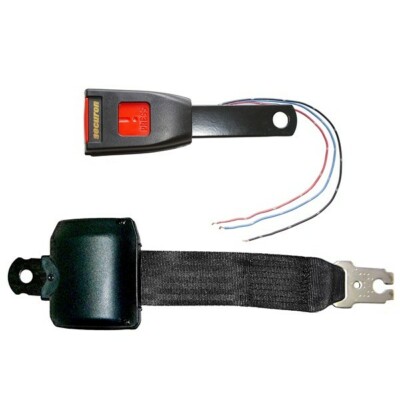 SECURON Seat Belt - Retracting Lap & Electric Switch Buckle - Black ...