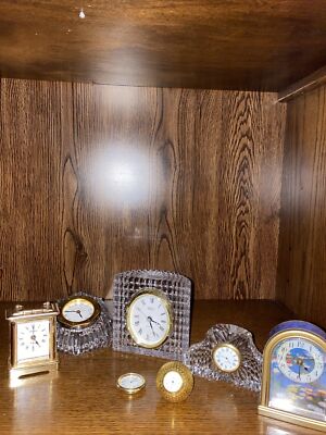 Desk Clocks 1 Mikasa 3 Linden 1 Chass 1 Unbranded Crystal Brass NOT ...