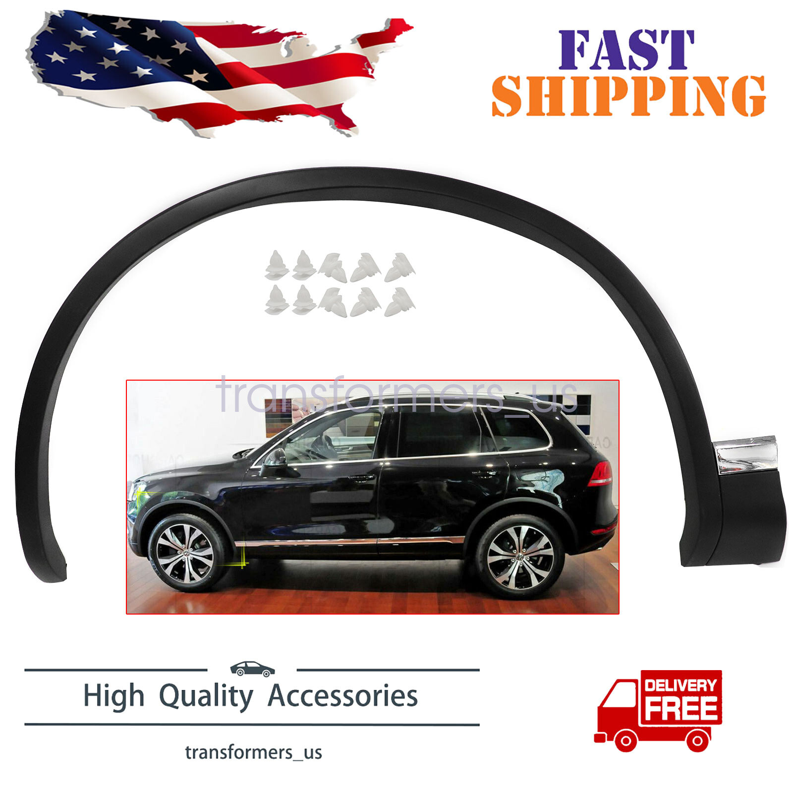 For VW Touareg 2011-18 Front LH Driver Fender Wheel Flare Arch Molding ...