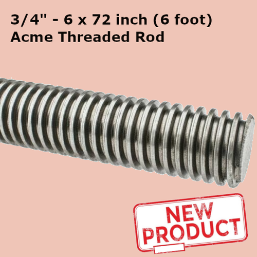 3/4 Inch - 6 x 72 Inch 6 Foot Acme Fully Threaded Rod 6 Feet Steel ...