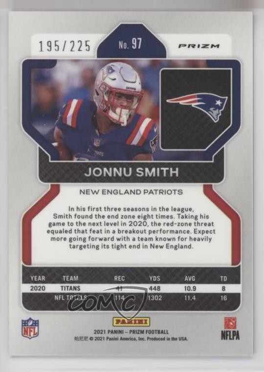 2021 Panini Prizm Purple Ice Prizm /225 Jonnu Smith #97 | eBay