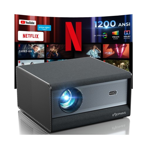 [1200 ANSI/Netflix-Licensed/30W Dolby Audio] ELEPHAS Smart 4K Projector ...