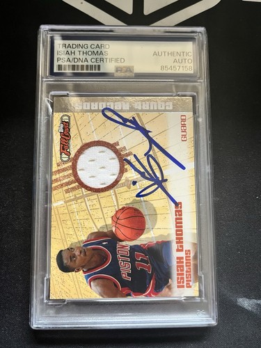 Isiah Thomas Signed Autographed 2006 TOPPS FC JERSEY RELIC PSA SLAB ...
